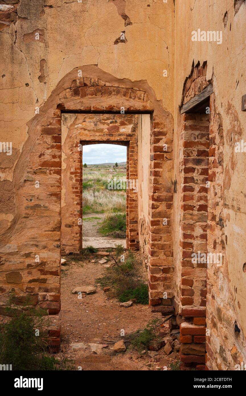 Historical early settler stone ruins in central Flinders Range in South ...
