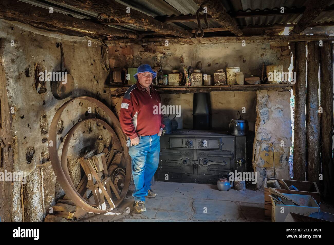 Pioneer hut in the old mining town of Blinman in the northern Flinders ...