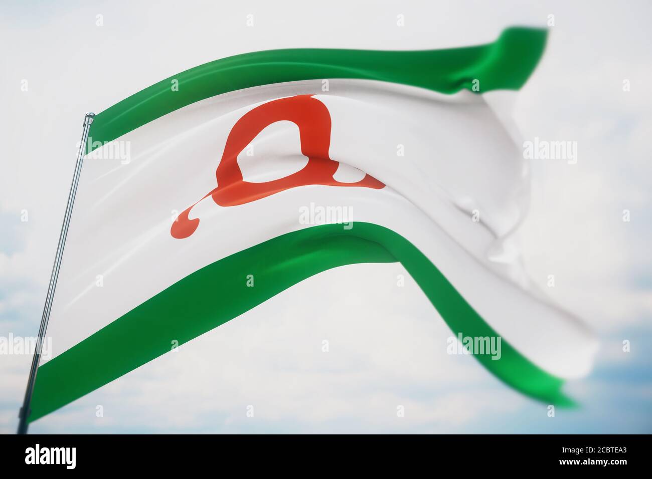 Flag of Ingushetia. High resolution close-up 3D illustration. Flags of ...