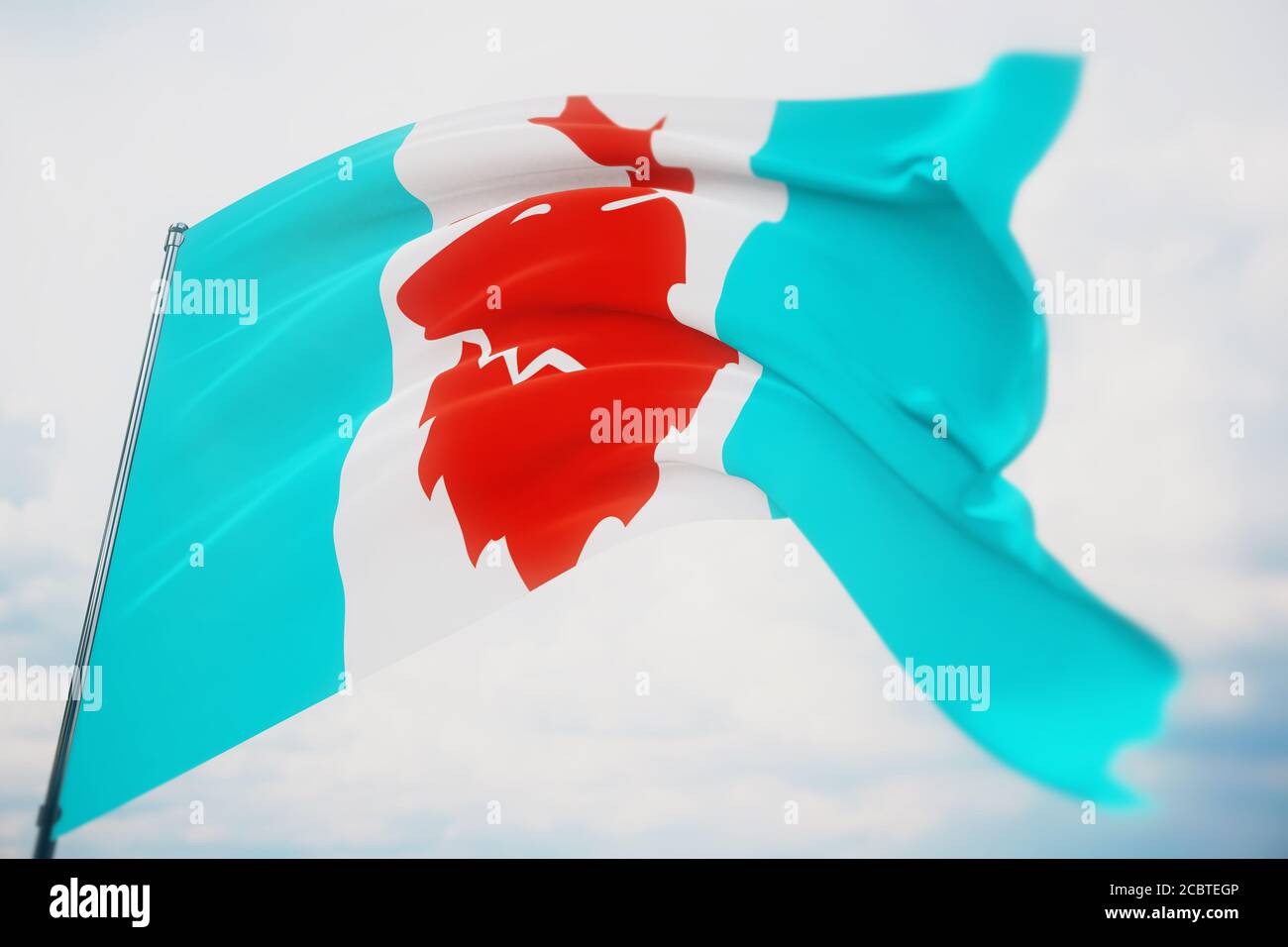 The flag of Koryak Okrug. High resolution close-up 3D illustration ...