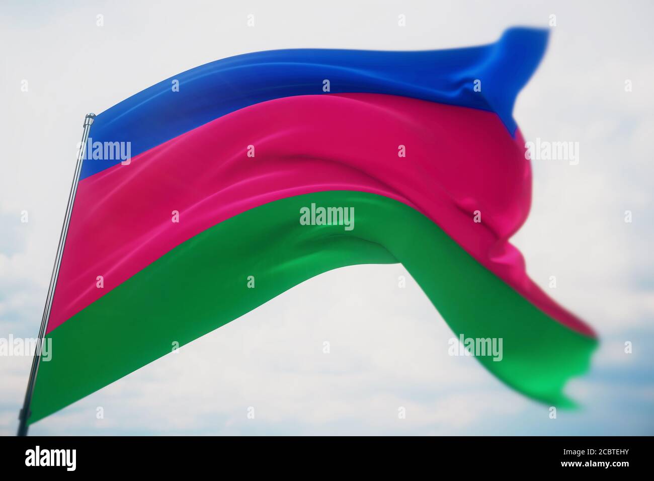 Flag of Kuban. High resolution close-up 3D illustration. Flags of the ...