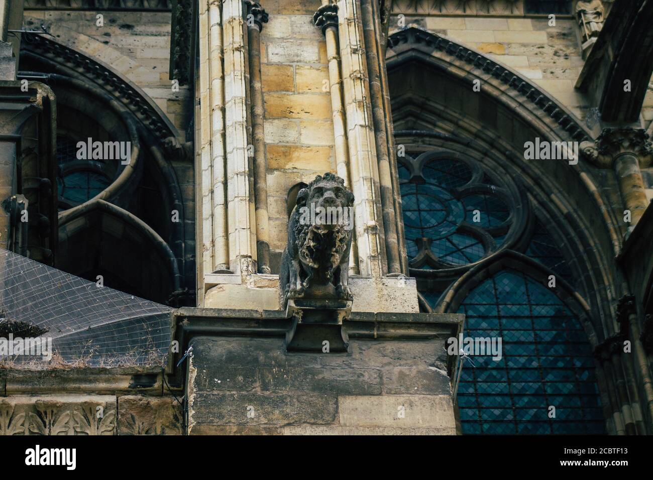 Reims France August 15, 2020 View of the exterior facade of the Roman ...