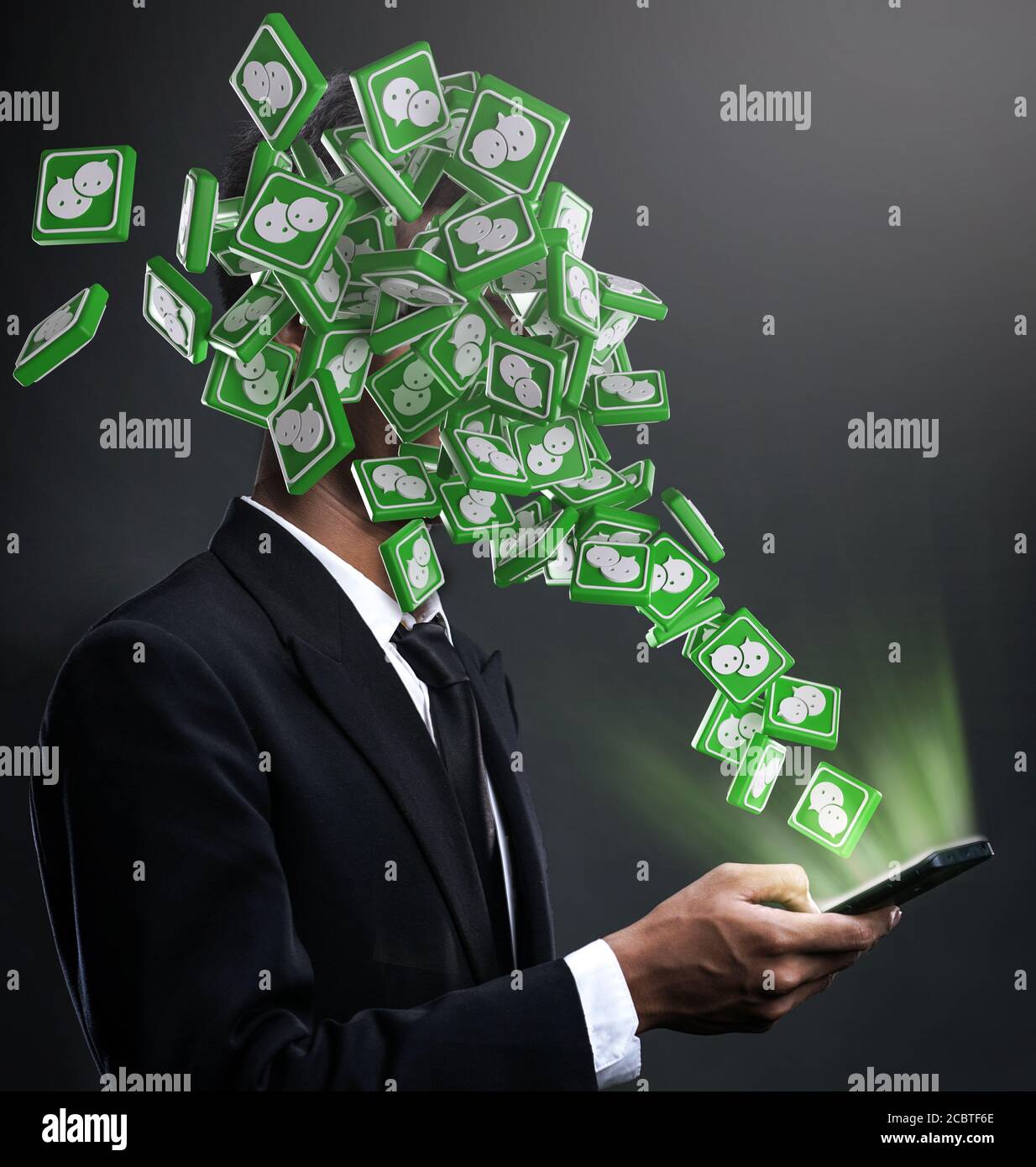 People using wechat hi-res stock photography and images - Alamy