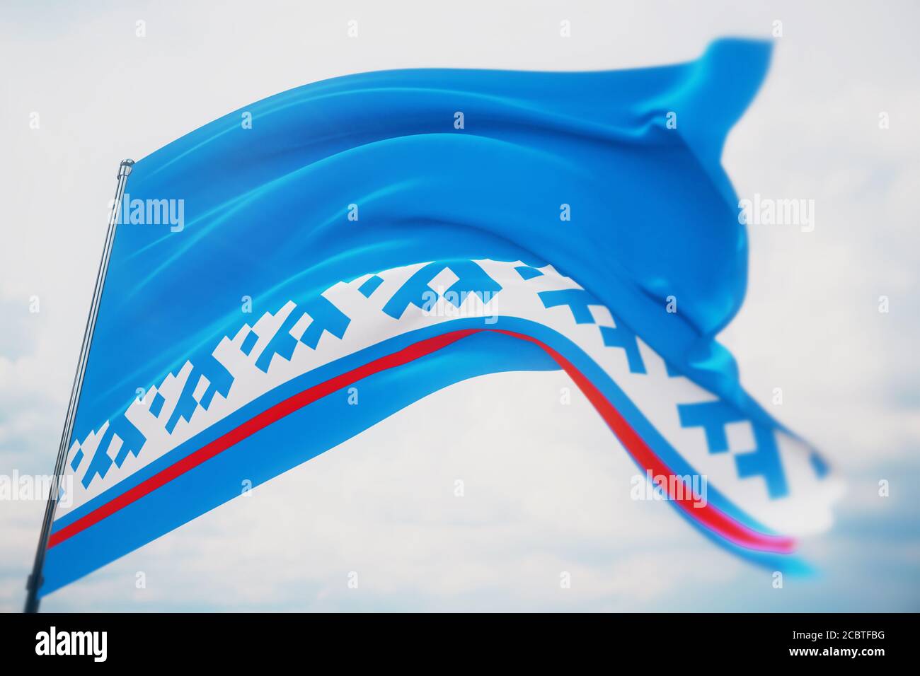 Flag of Nenets Autonomous Okrug. High resolution close-up 3D ...
