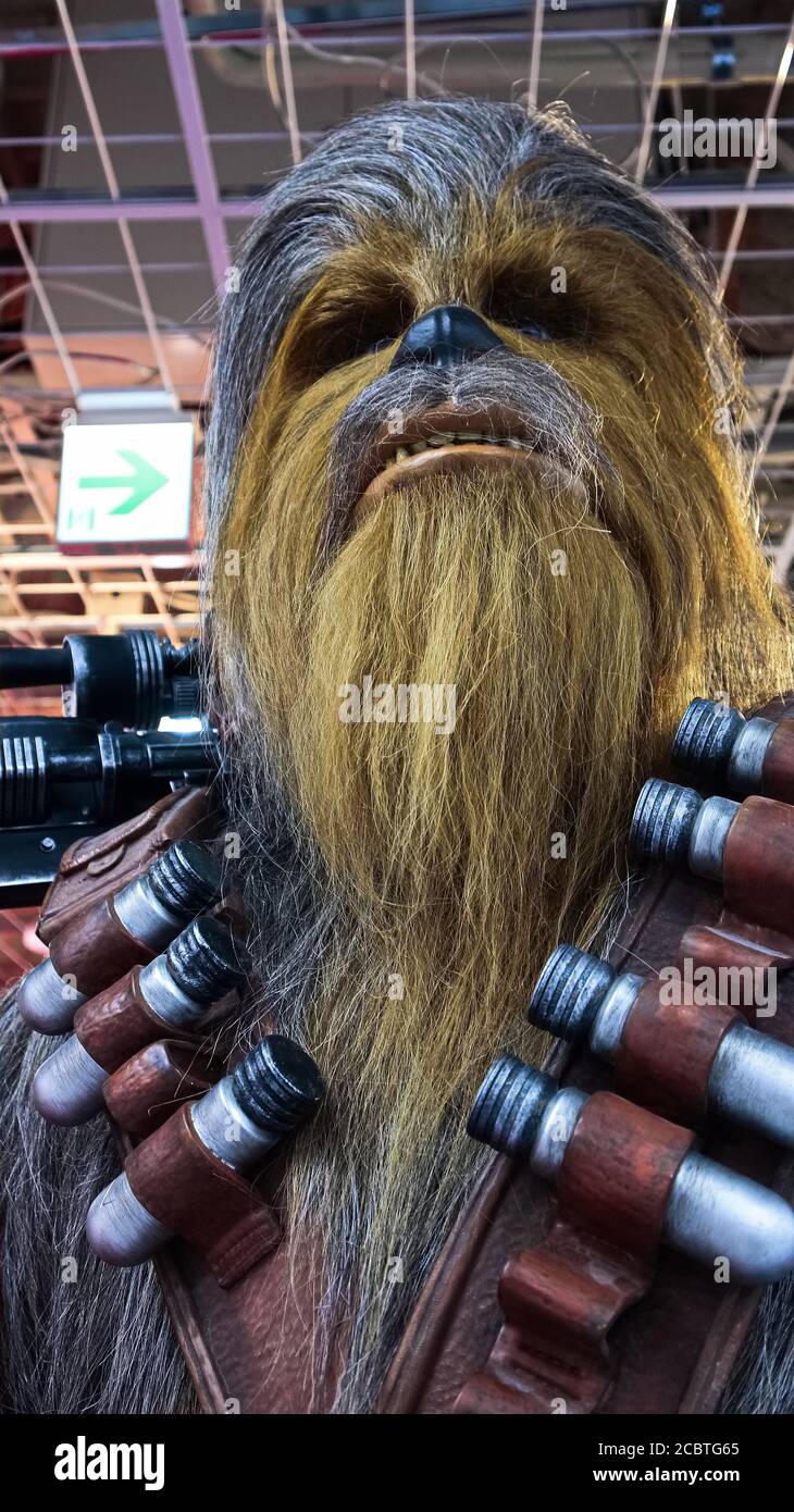 Close up of Chewbacca statue in Links Umeda, Osaka. He is a Wookiee, a ...
