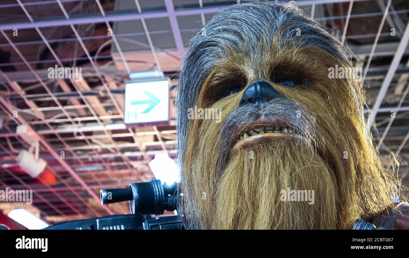Close up of Chewbacca statue in Links Umeda, Osaka. He is a Wookiee, a ...