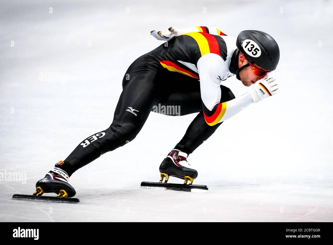 Dresden, Germany, February 01, 2019: German speed skater competes ...