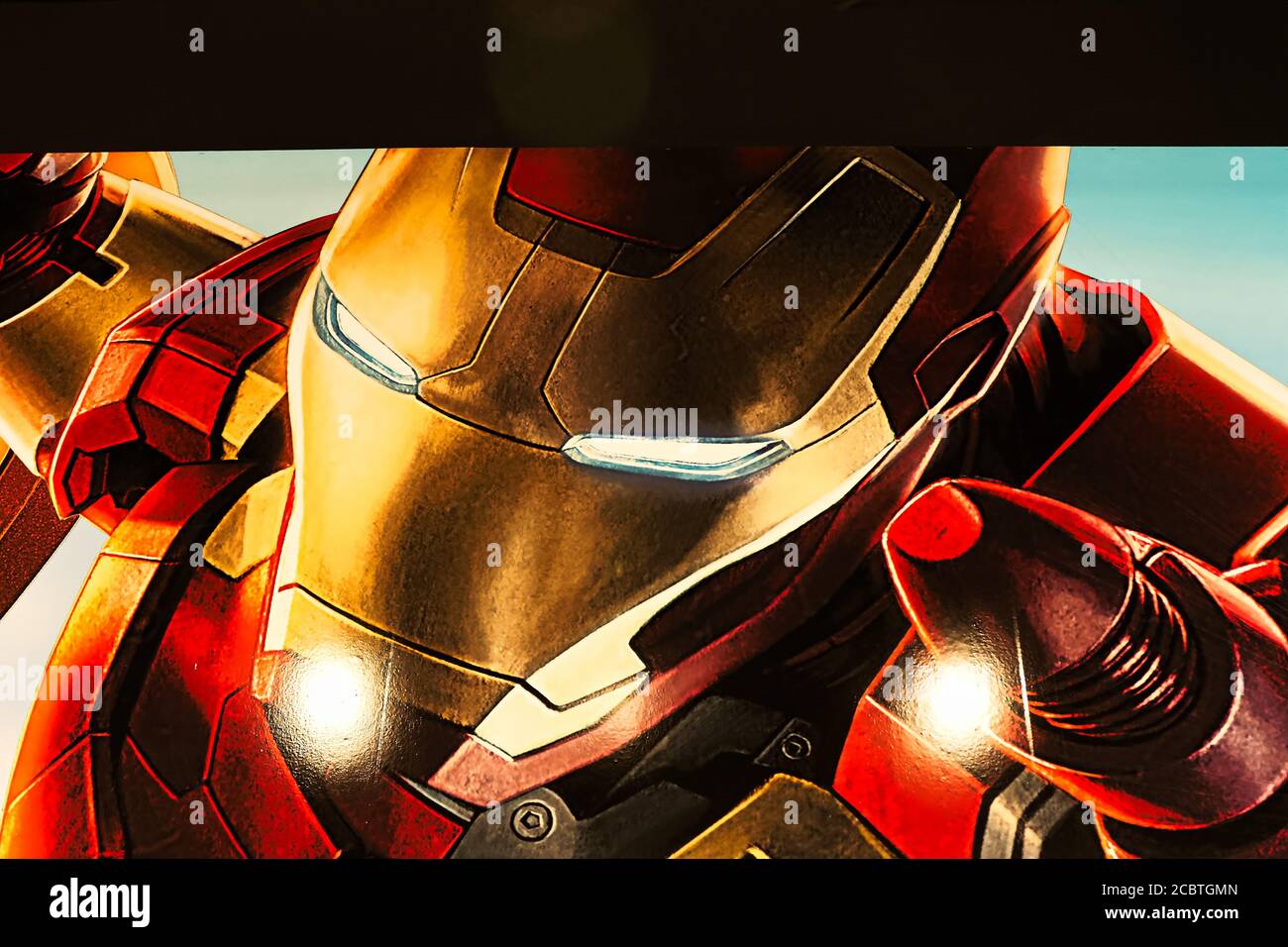 Marvel superheroes Close up of IronMan at the Avengers Station complex ...