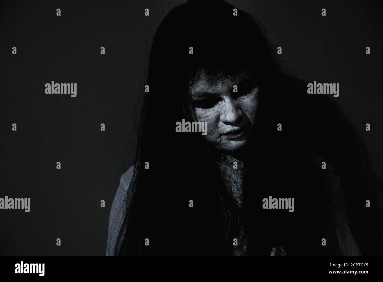 Woman ghost horror close up her face, halloween concept Stock Photo - Alamy
