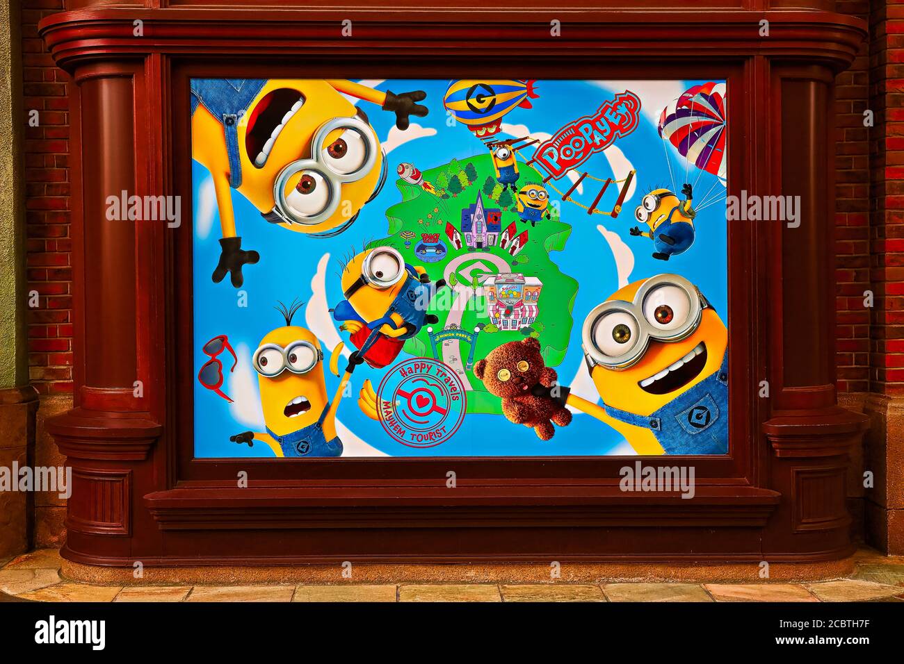 Photo of MINION PARK information sign in Universal Studios JAPAN ...