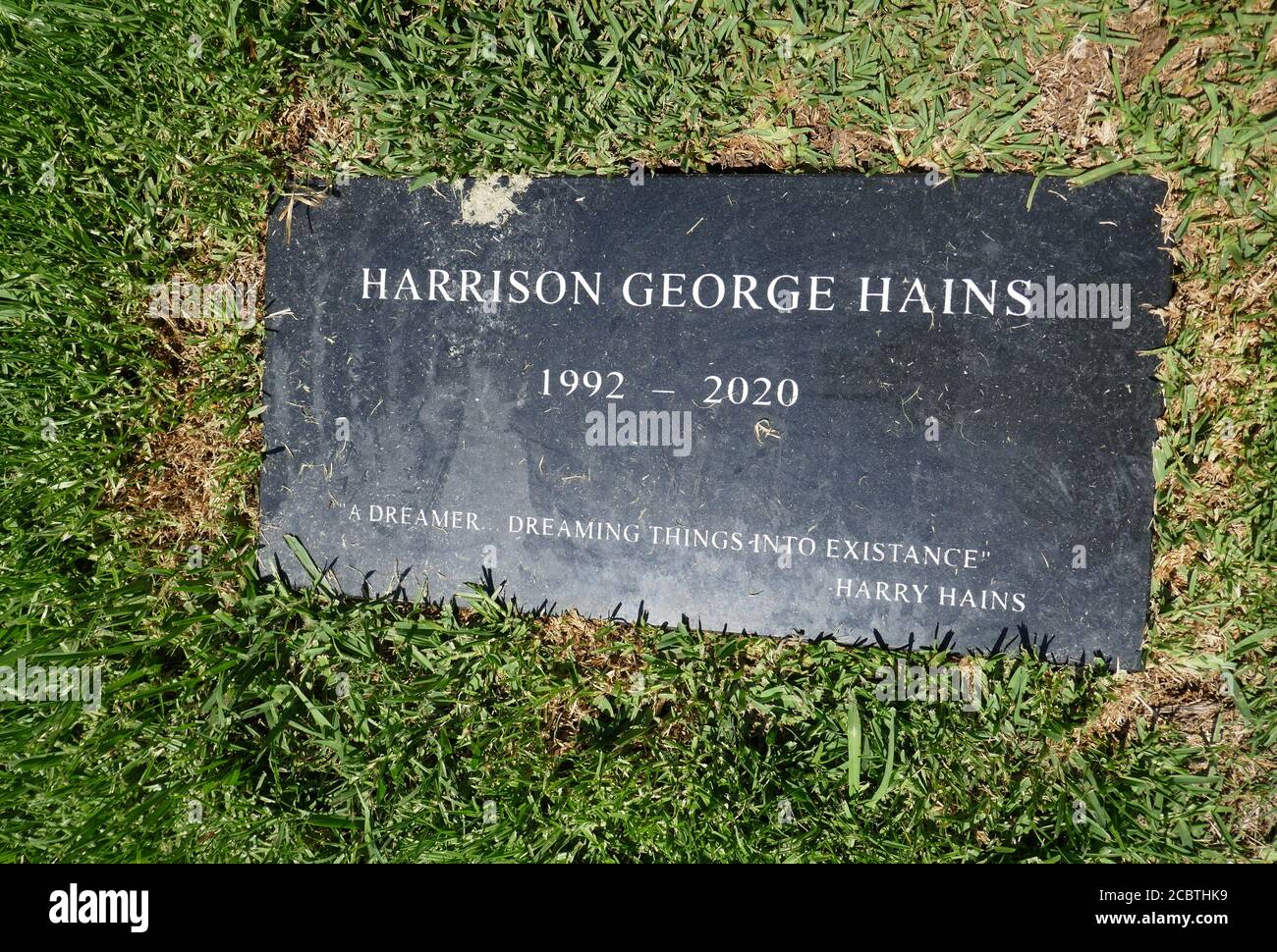 Hollywood, California, USA 14th A general view of atmosphere of Harrison George Hains Grave in ...