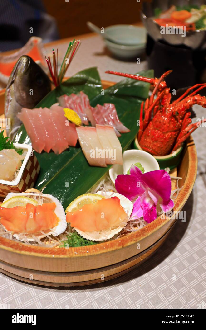 Correct authentic sashimi dish plate unique to Japan.Japanese food ...