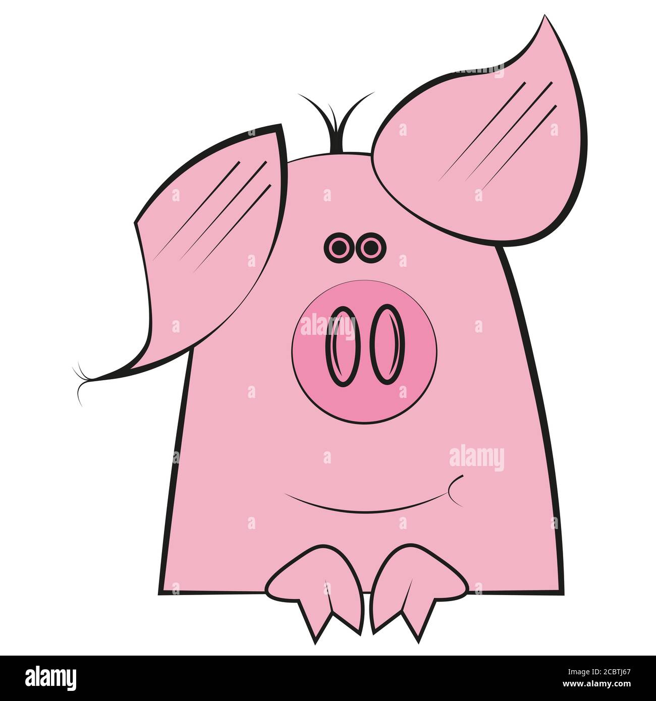 Cute Pink Pig vector drawing Stock Vector Image & Art - Alamy