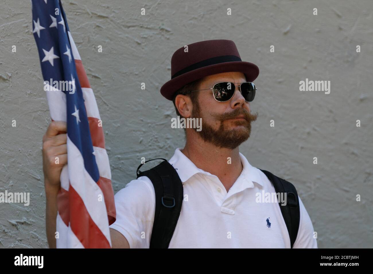 Portland, USA. 15th Aug, 2020. Portland right-wing provocateur Greg ...