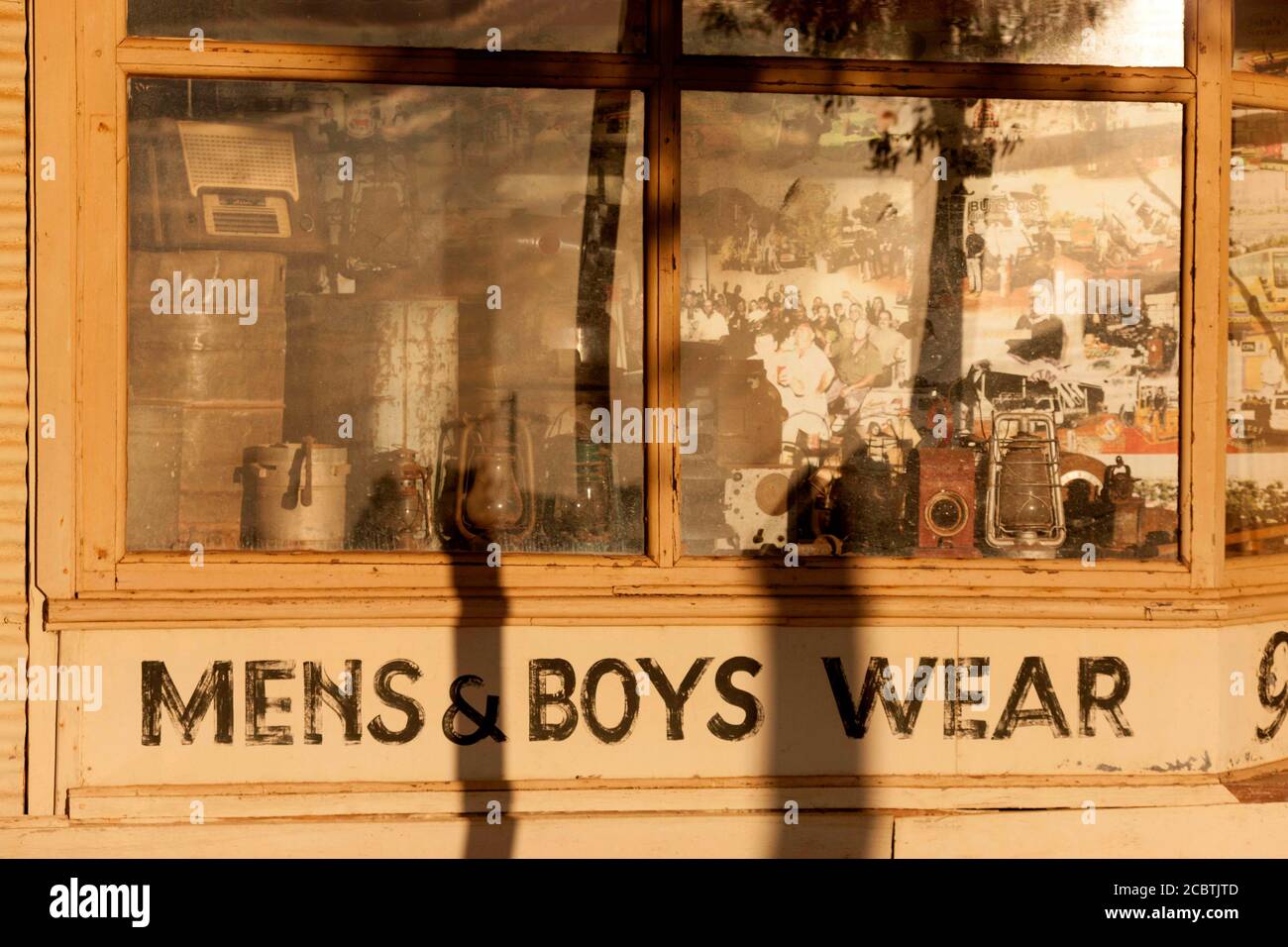 Shop window of the historical gold mining town Gwalia, Leonora, Western ...