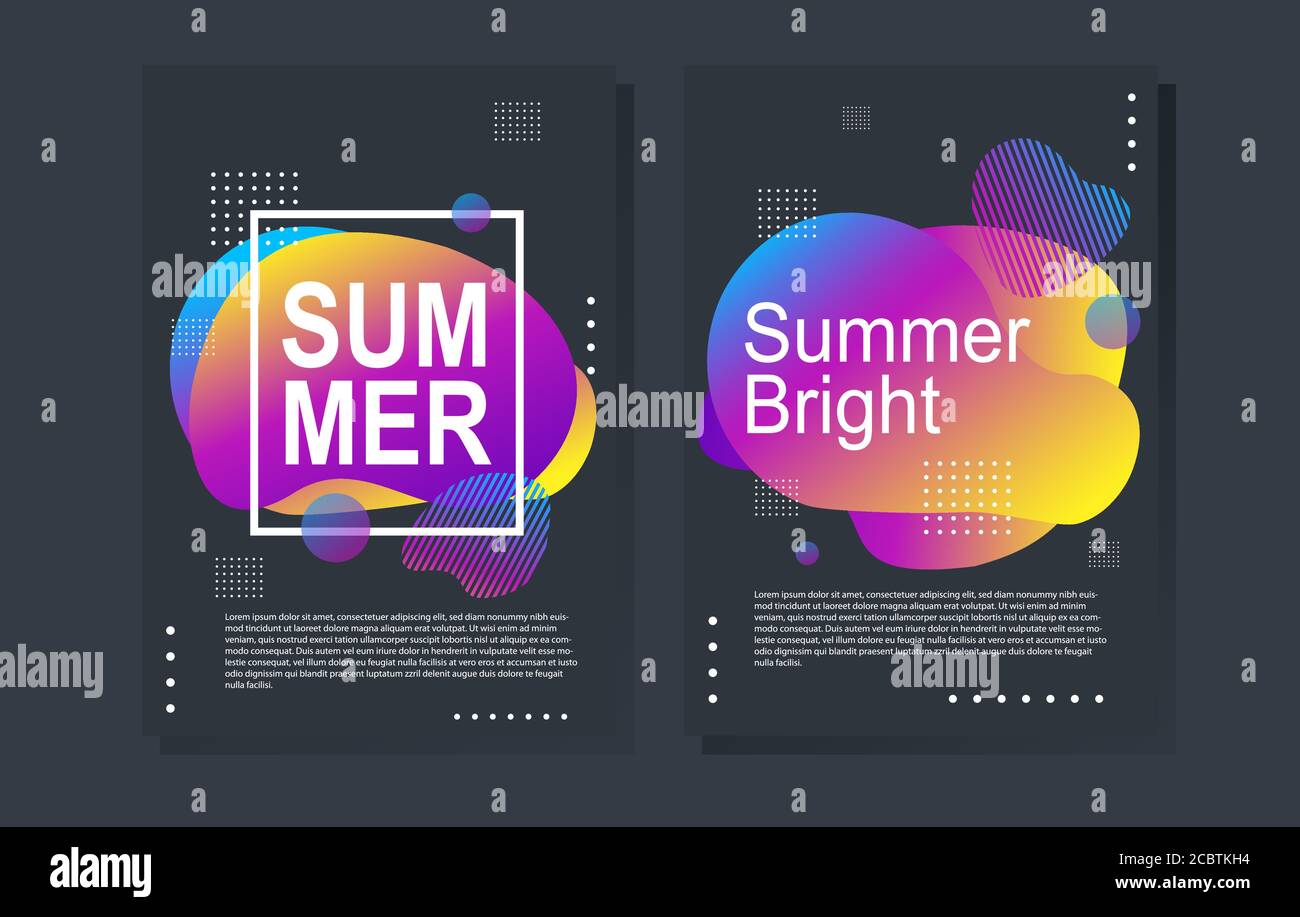 Summer bright party poster wiht colorful liquid form. Club night flyer ...