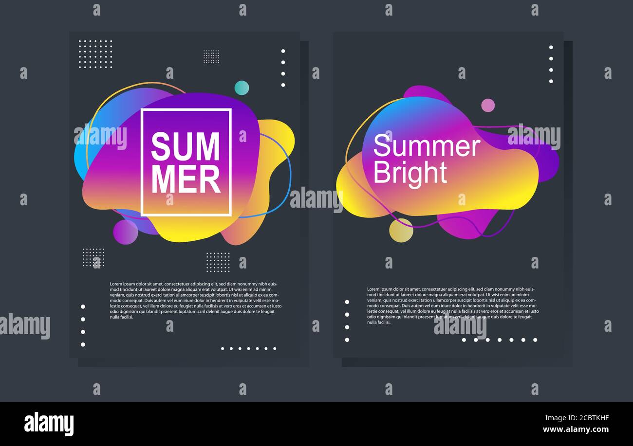 Summer bright party poster wiht colorful liquid form. Club night flyer ...