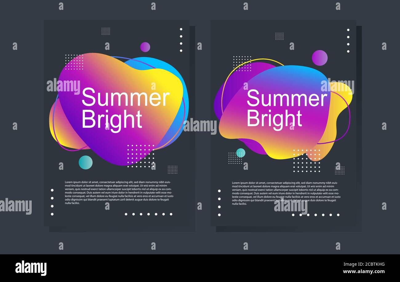 Summer bright party poster wiht colorful liquid form. Club night flyer ...