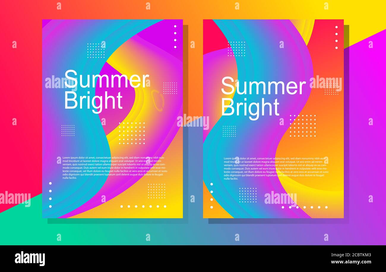 Summer bright party poster wiht colorful liquid form. Club night flyer ...