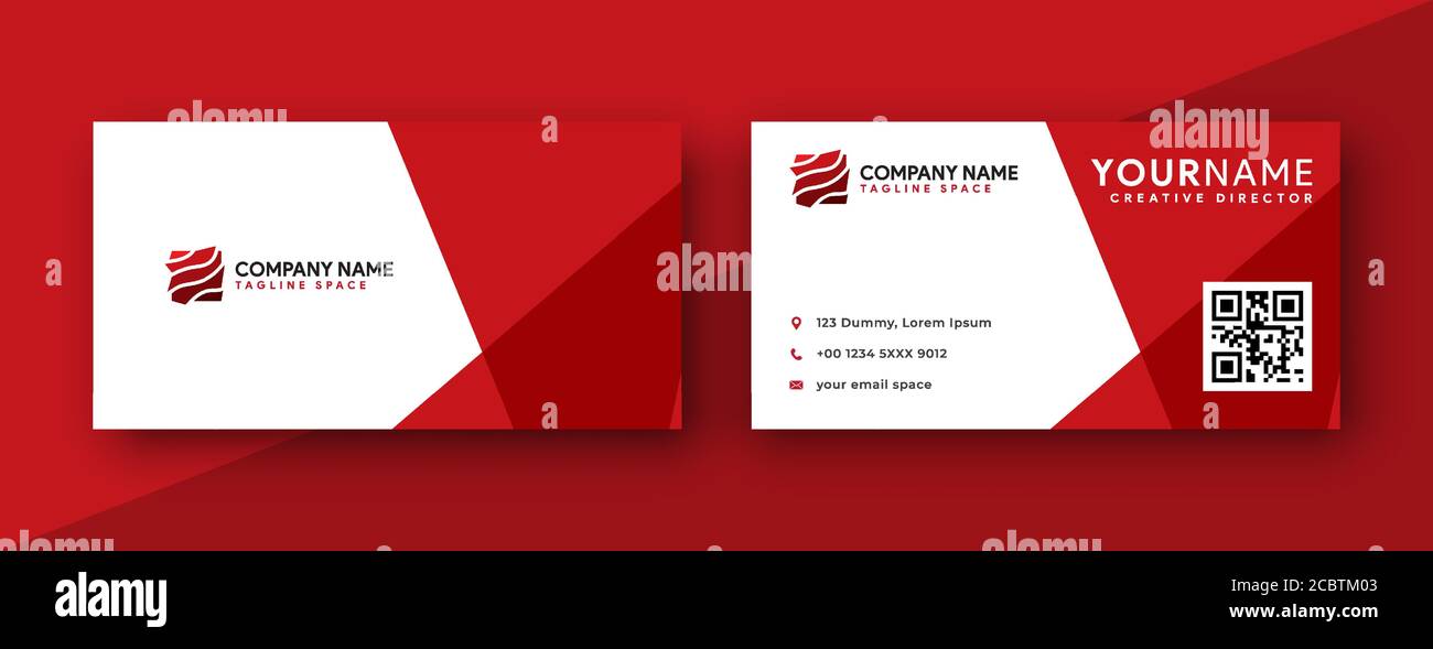 business card design . modern abstract business card design with red ...