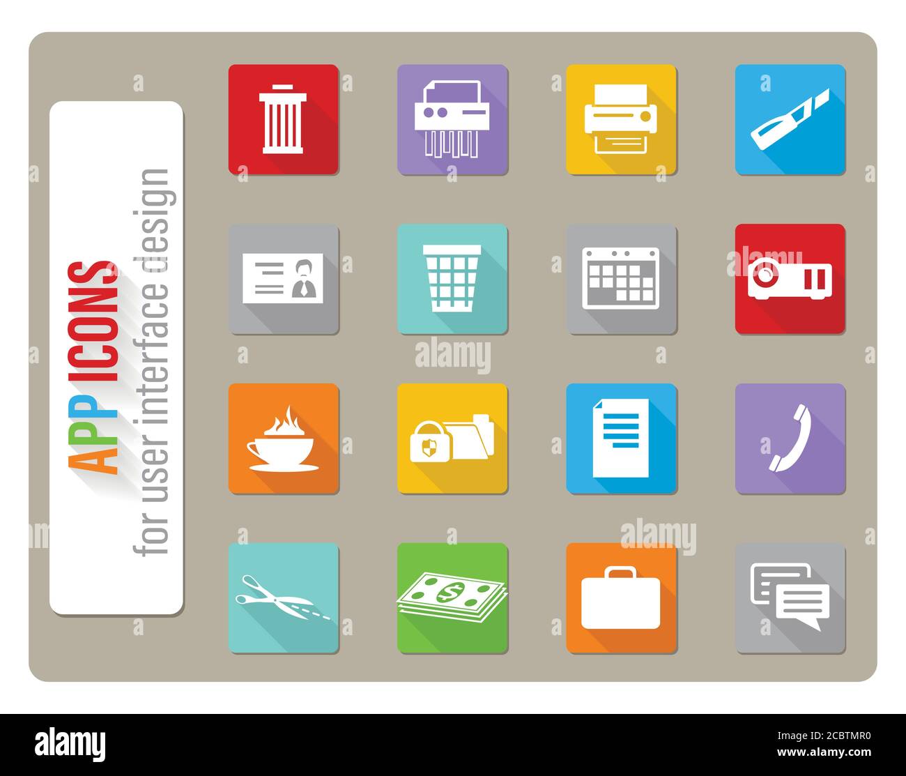 office icon set Stock Vector Image & Art - Alamy