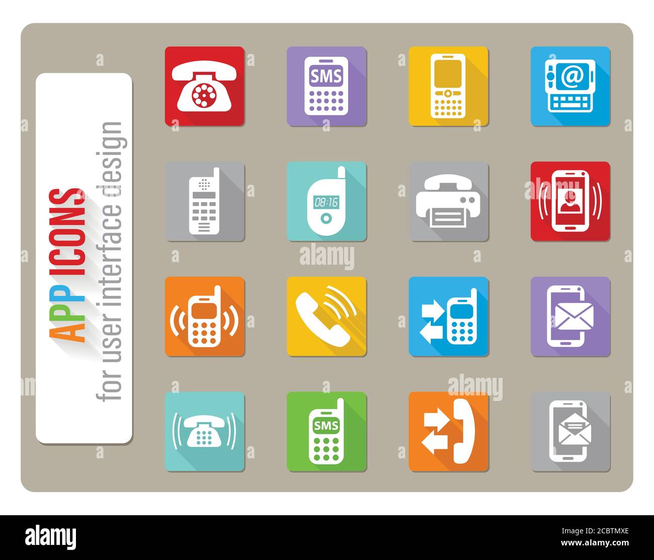 phone icon set Stock Vector Image & Art - Alamy