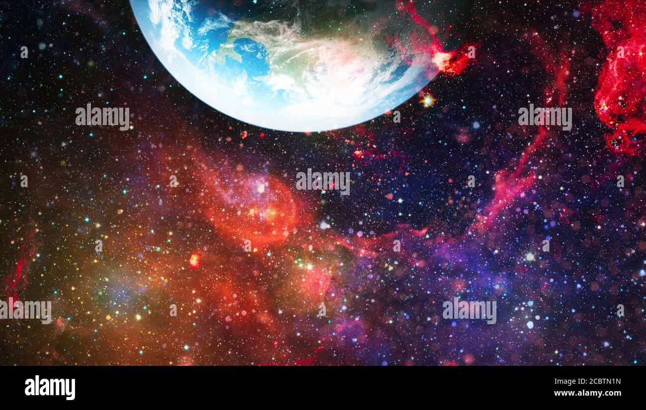 Night sky, star in the space. Collage on space, science and education ...