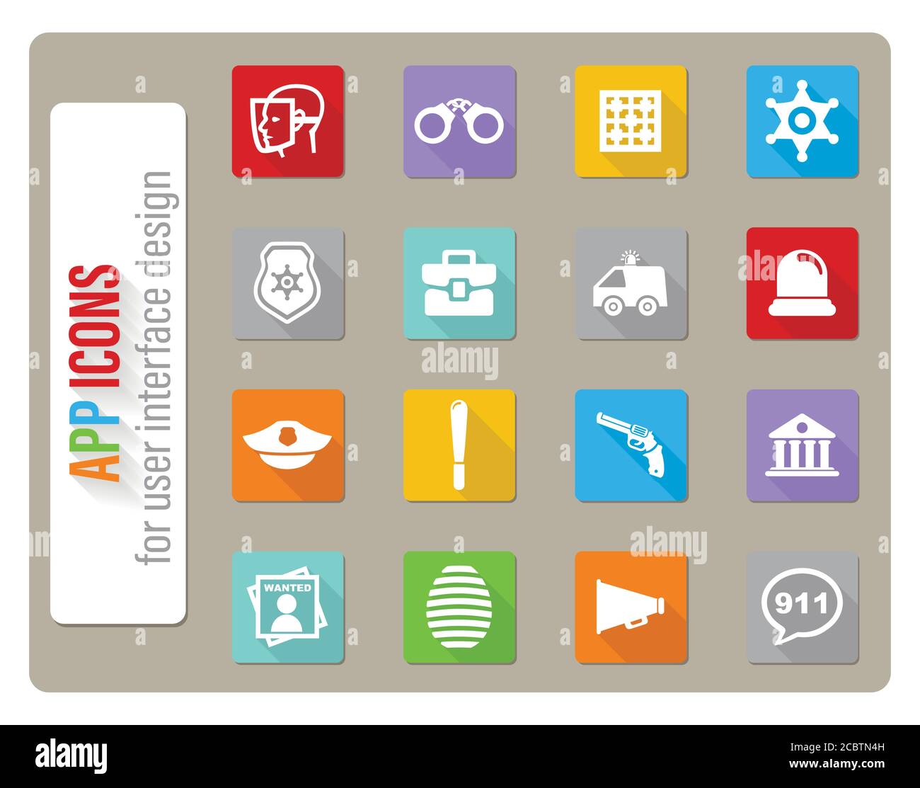 police icon set Stock Vector Image & Art - Alamy