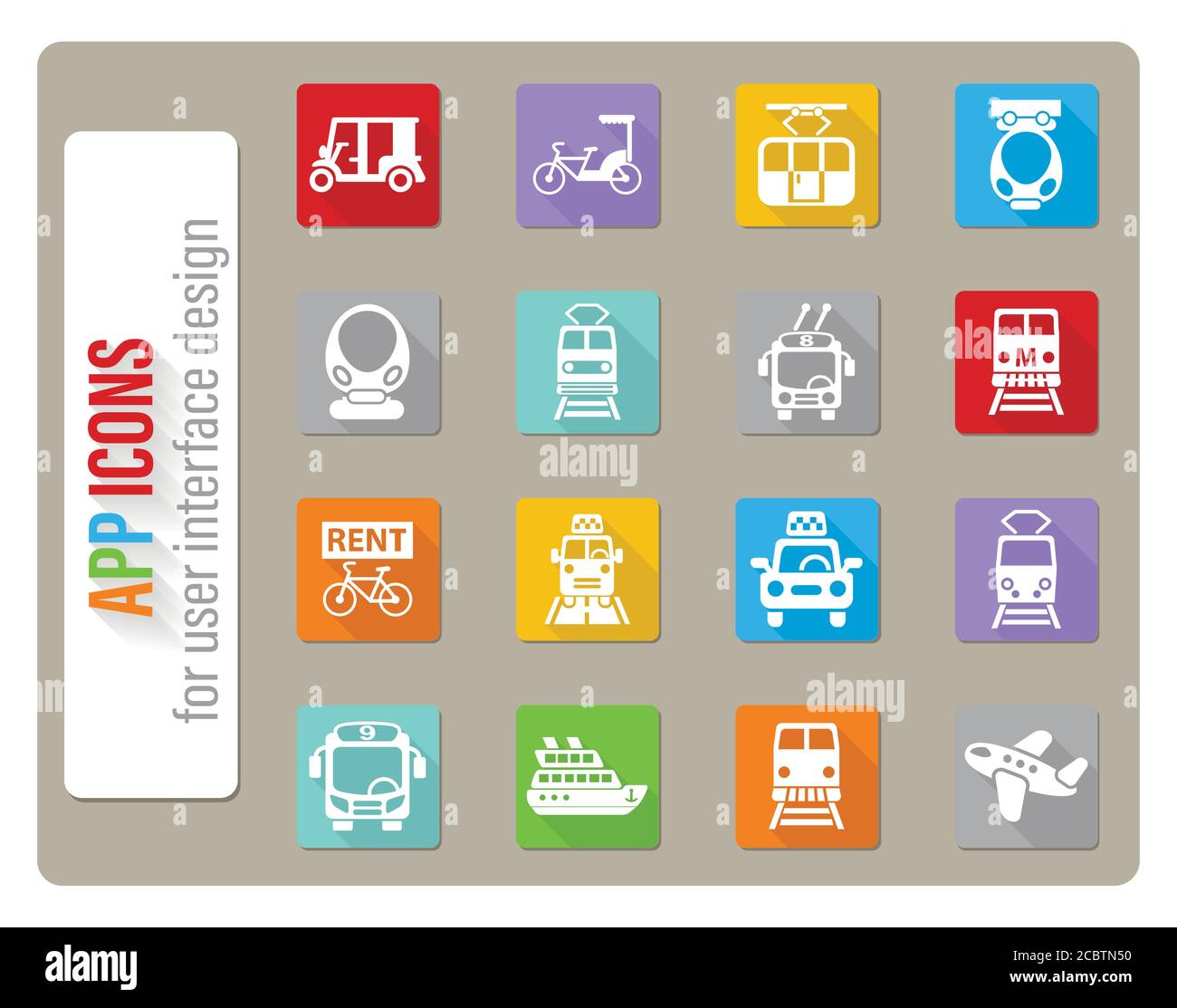 public transport icon set Stock Vector Image & Art - Alamy