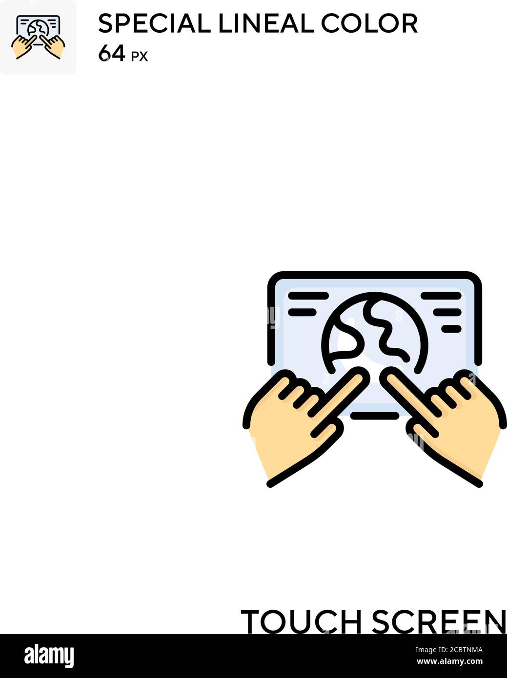 Touch screen Special lineal color vector icon. Touch screen icons for ...