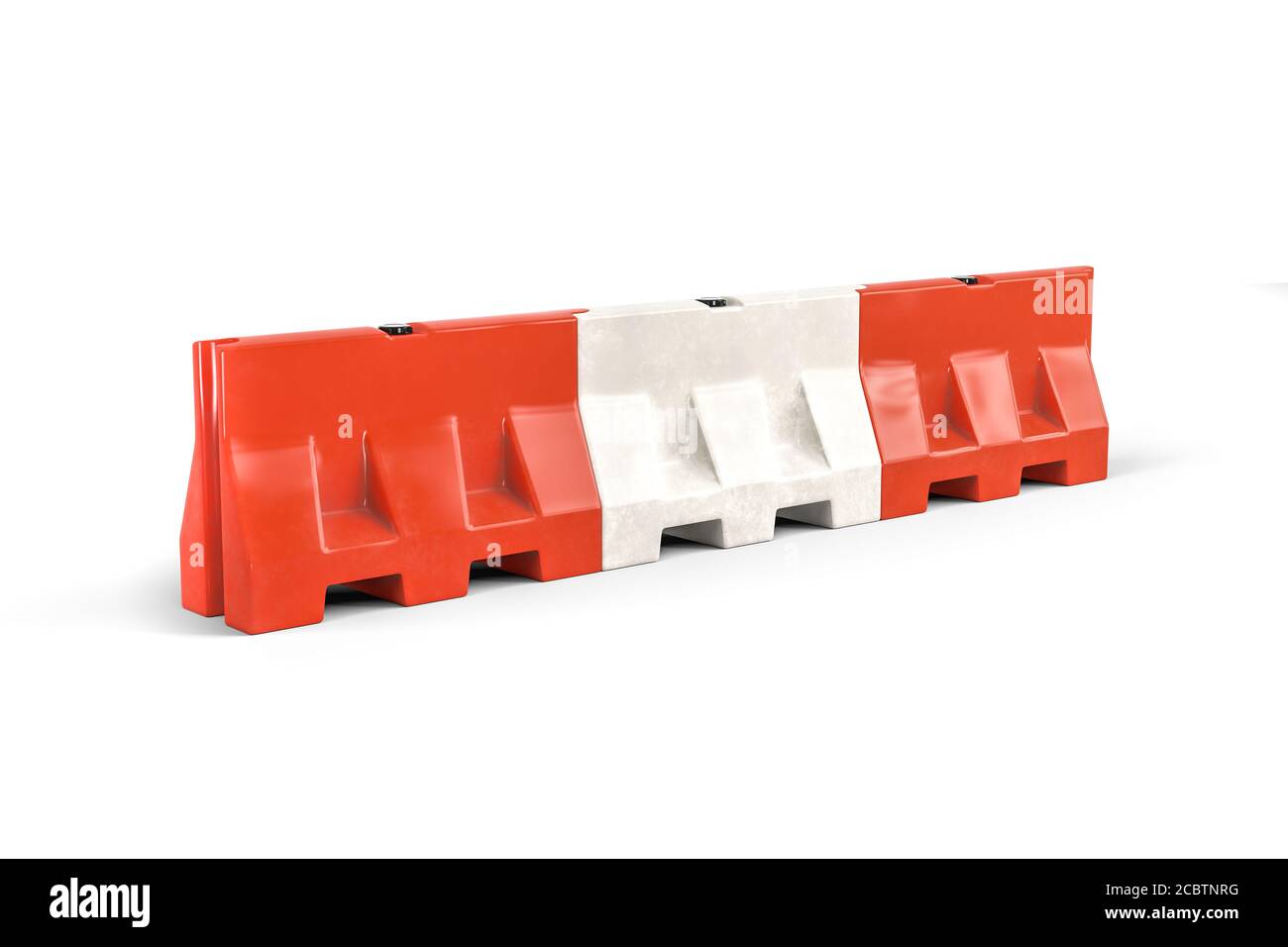 Water filled barricade isolated on white background - 3d render Stock ...