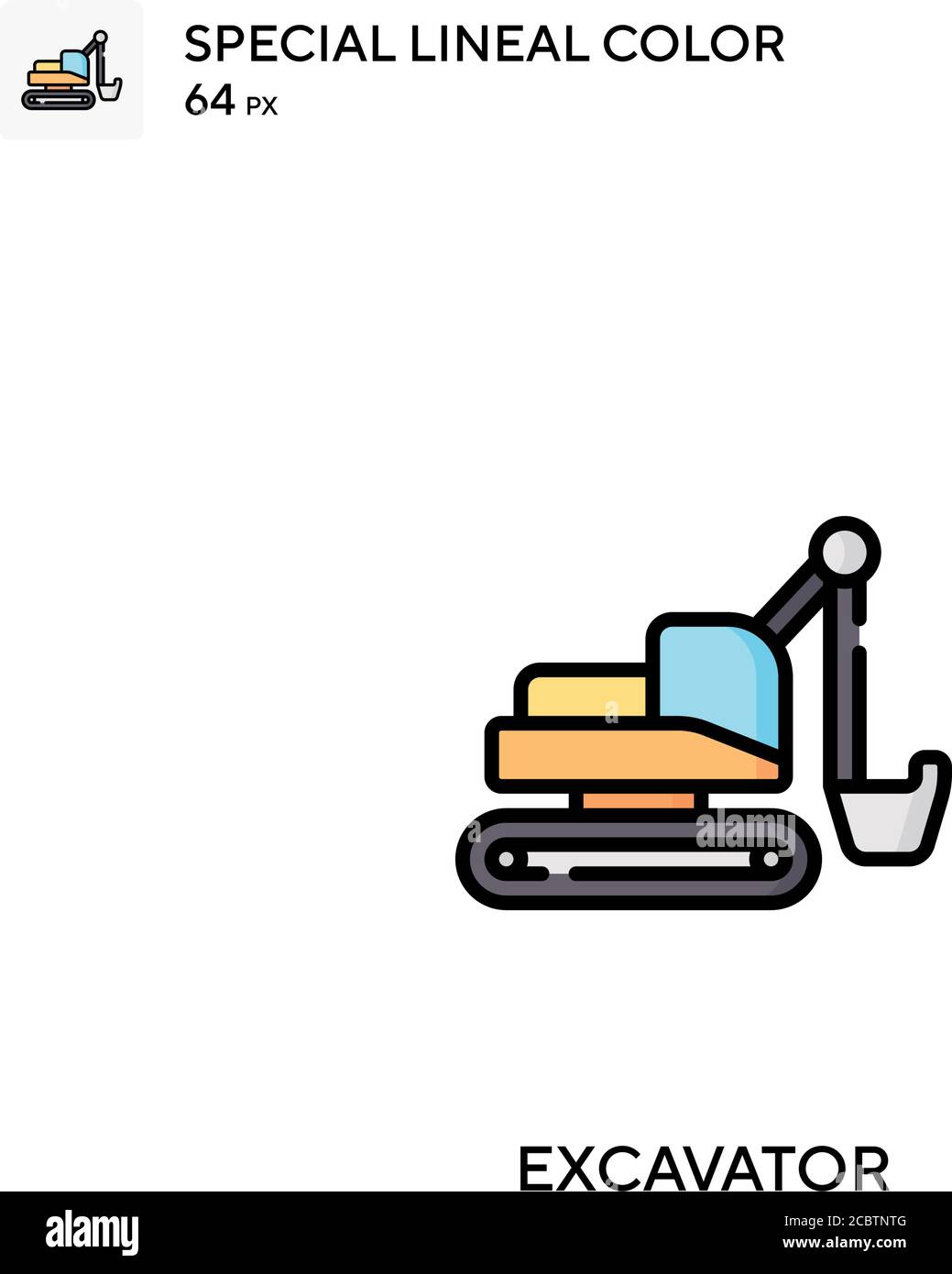 Excavator Special lineal color vector icon. Excavator icons for your ...