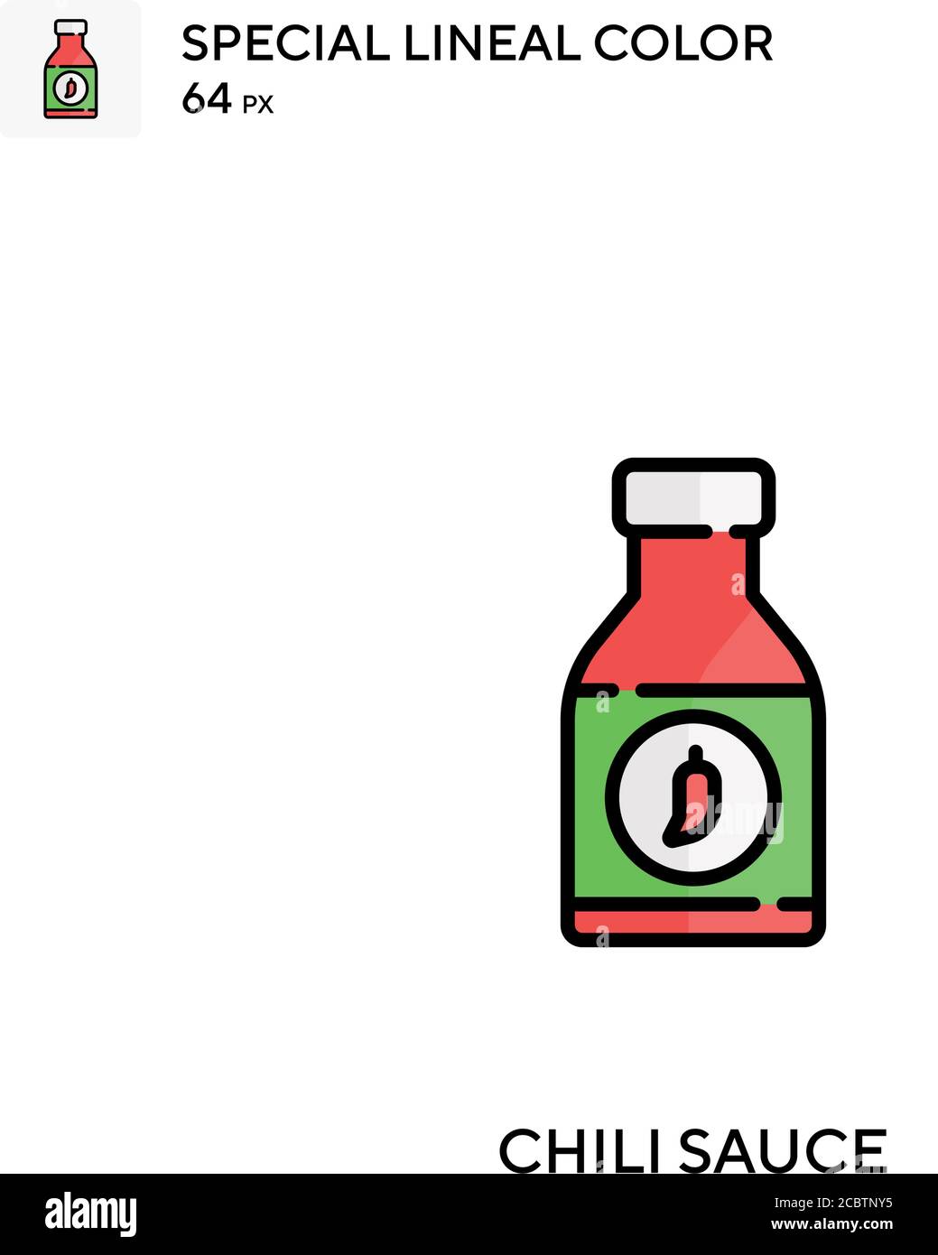 Chili sauce Special lineal color vector icon. Chili sauce icons for ...