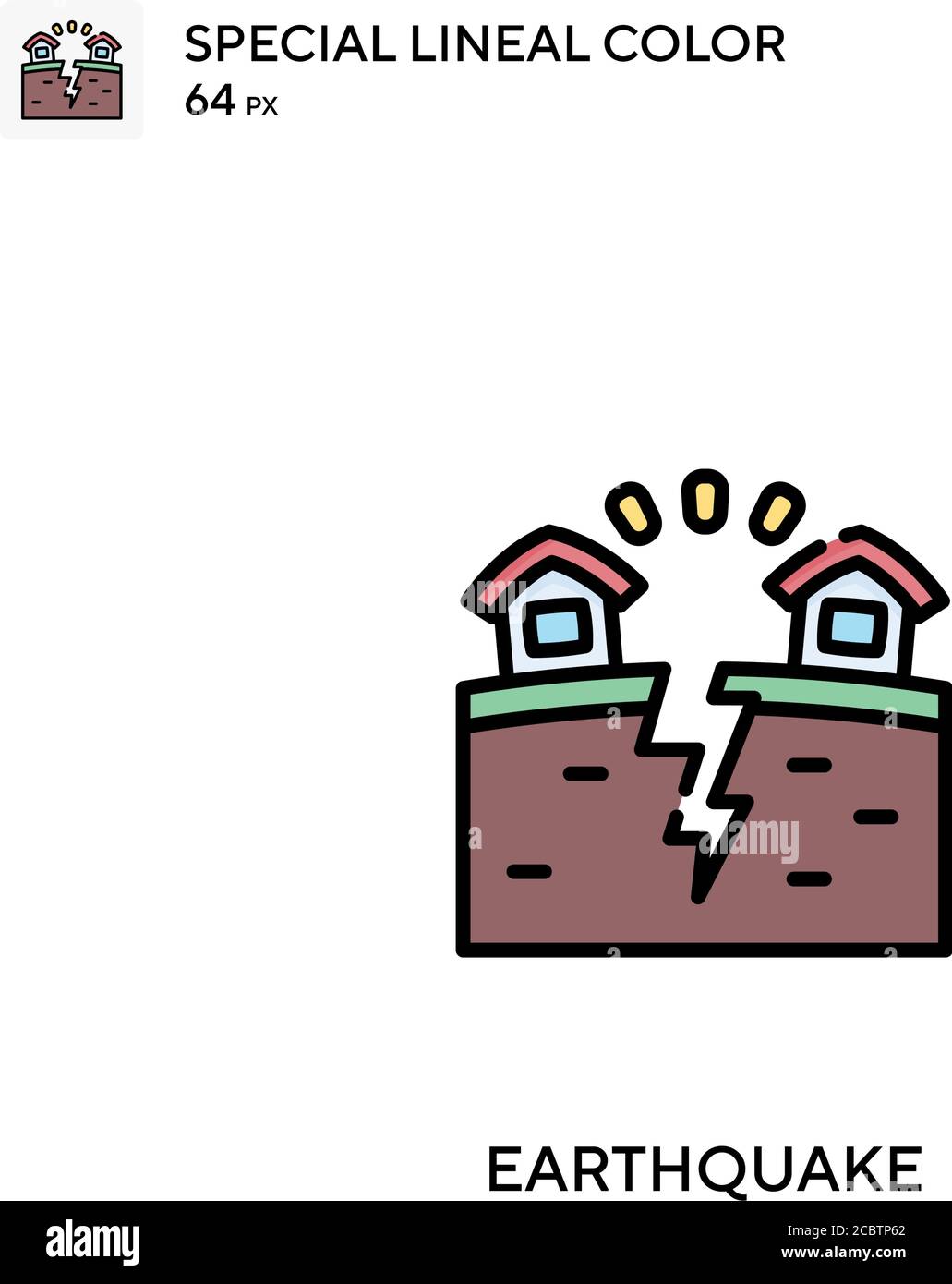 Earthquake Special lineal color vector icon. Earthquake icons for your ...