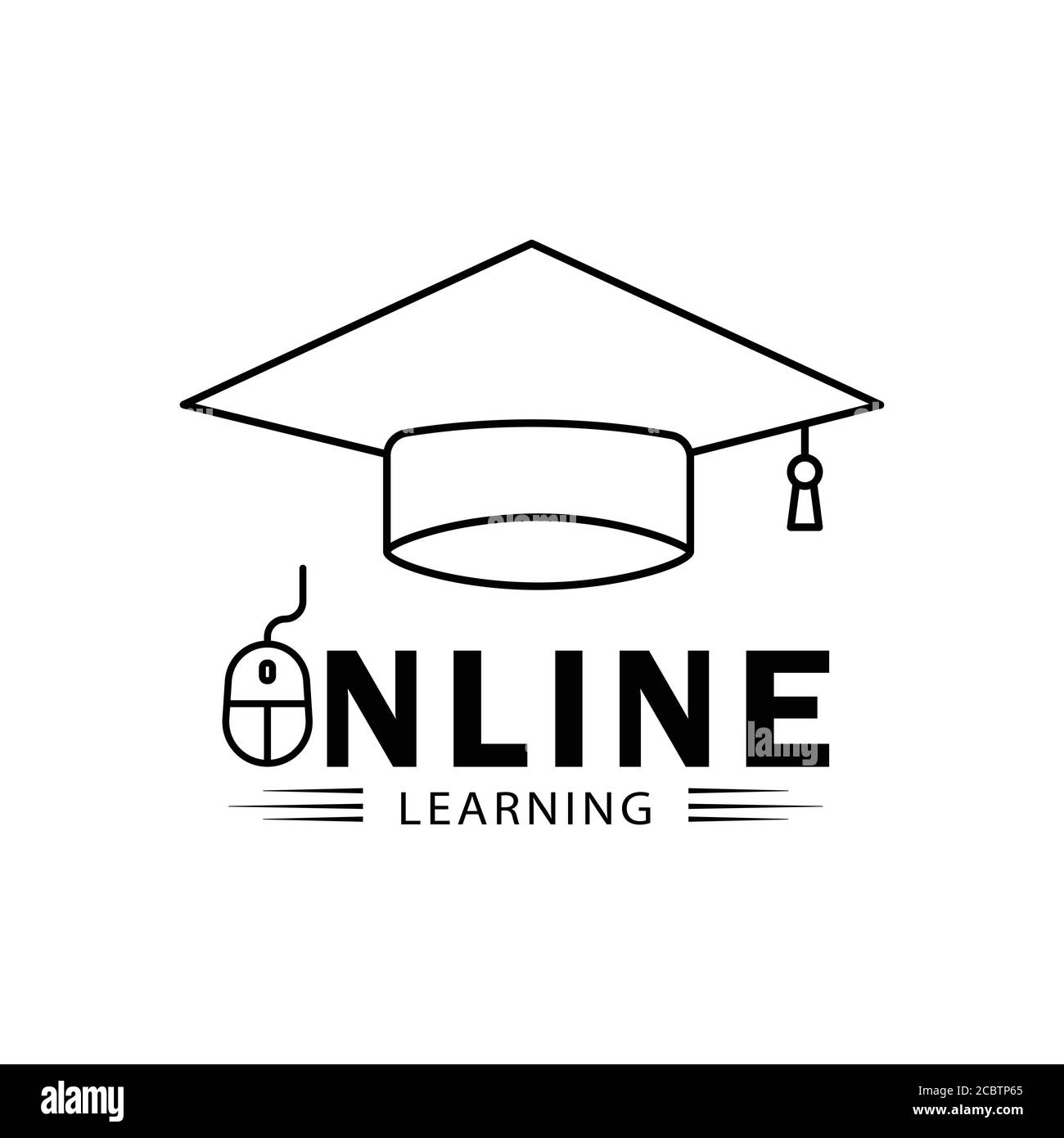 Online learning line symbol with writing. Design template vector Stock ...