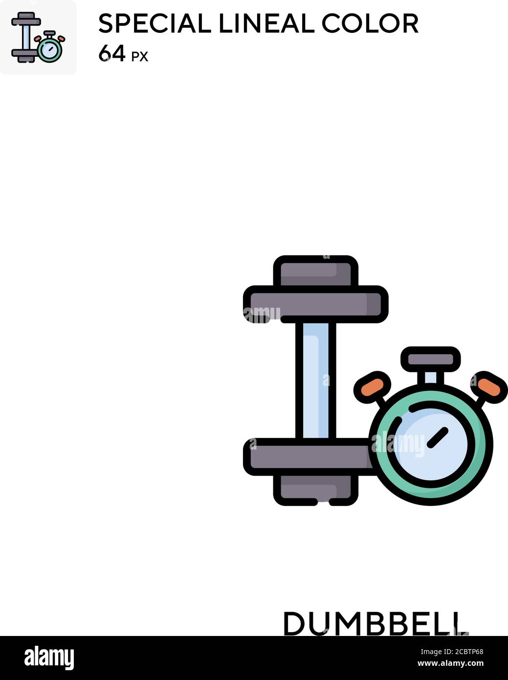 Dumbbell Special lineal color vector icon. Dumbbell icons for your ...