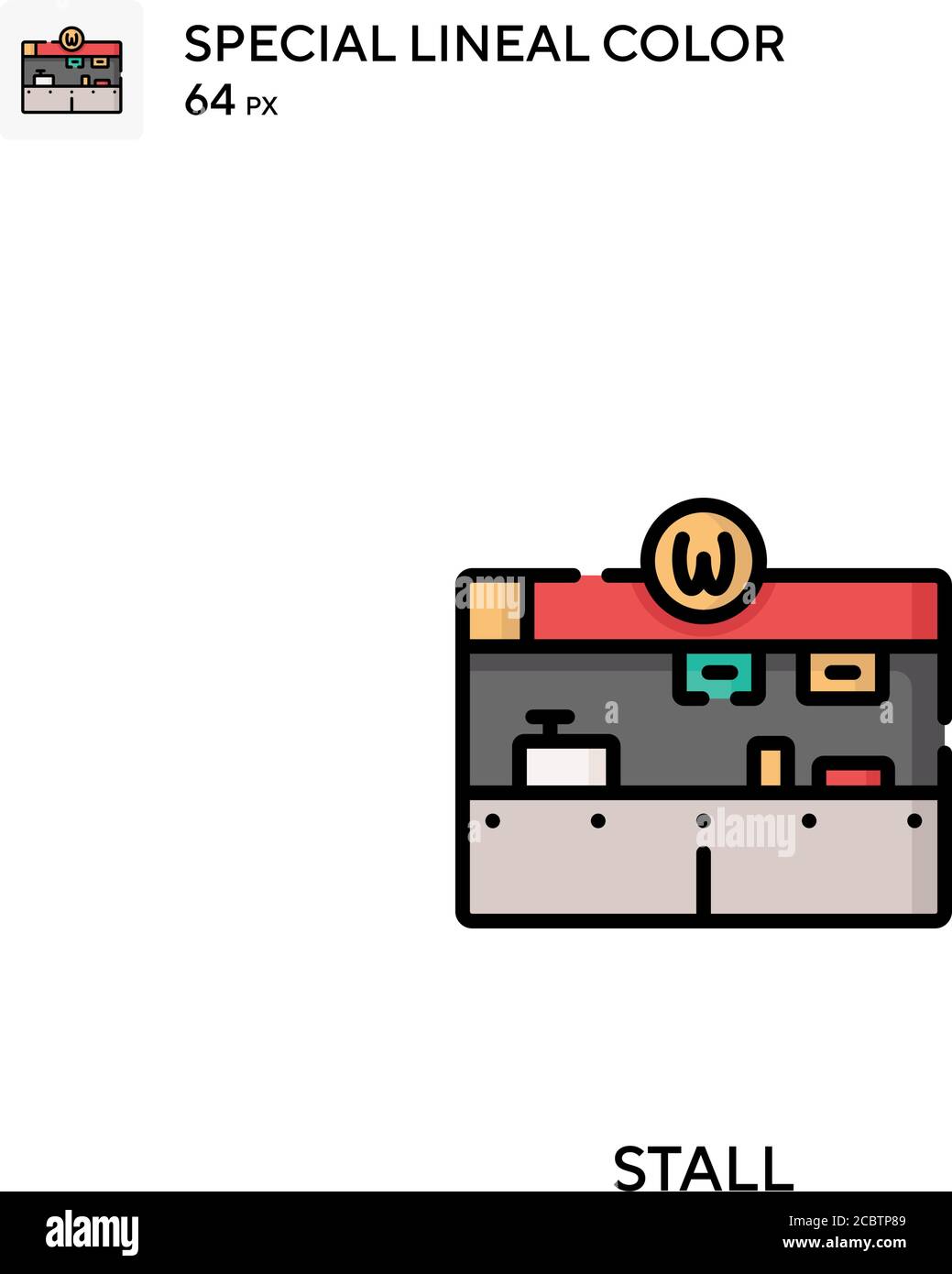 Stall Special lineal color vector icon. Stall icons for your business ...