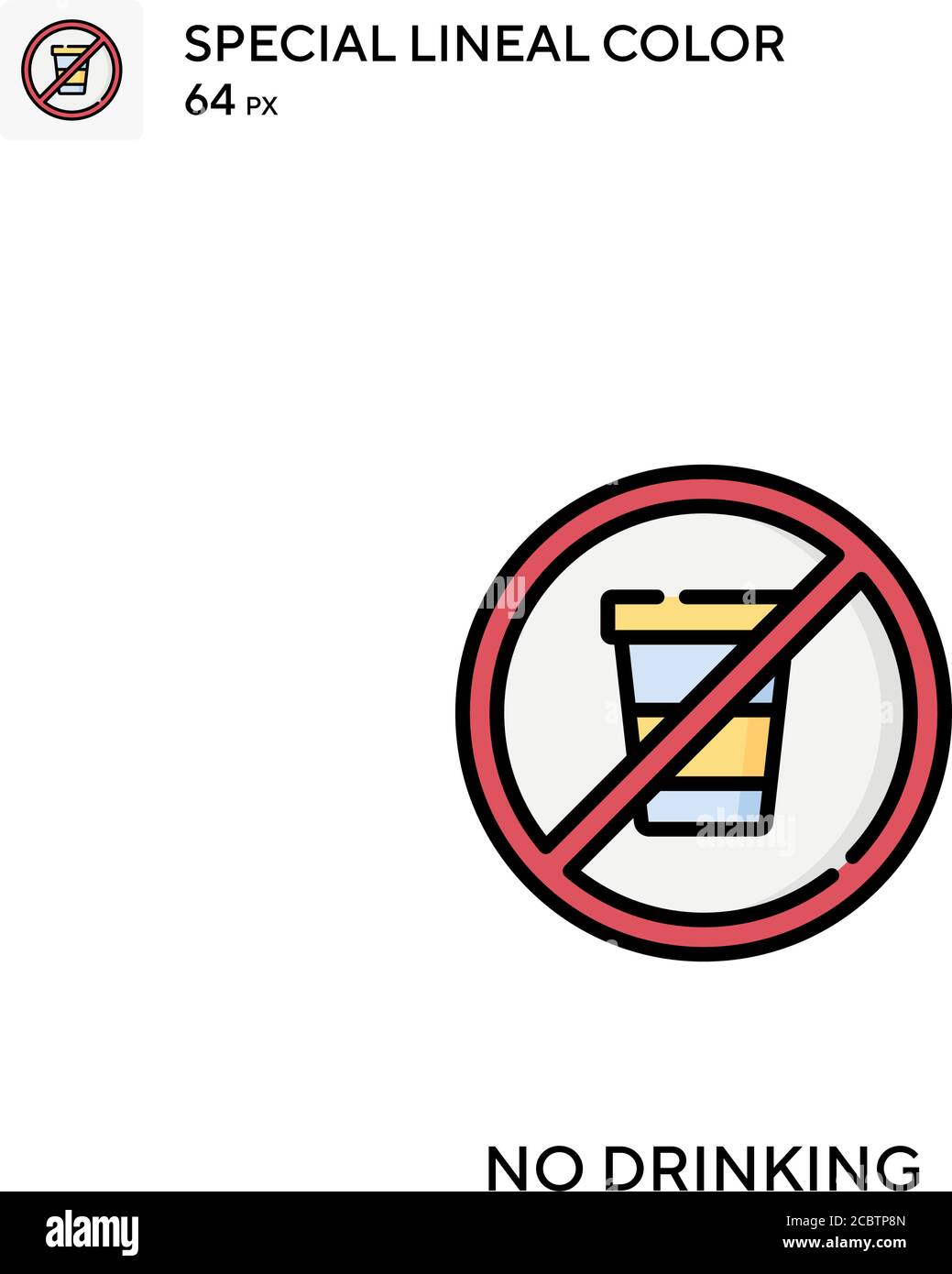 No drinking Special lineal color vector icon. No drinking icons for ...
