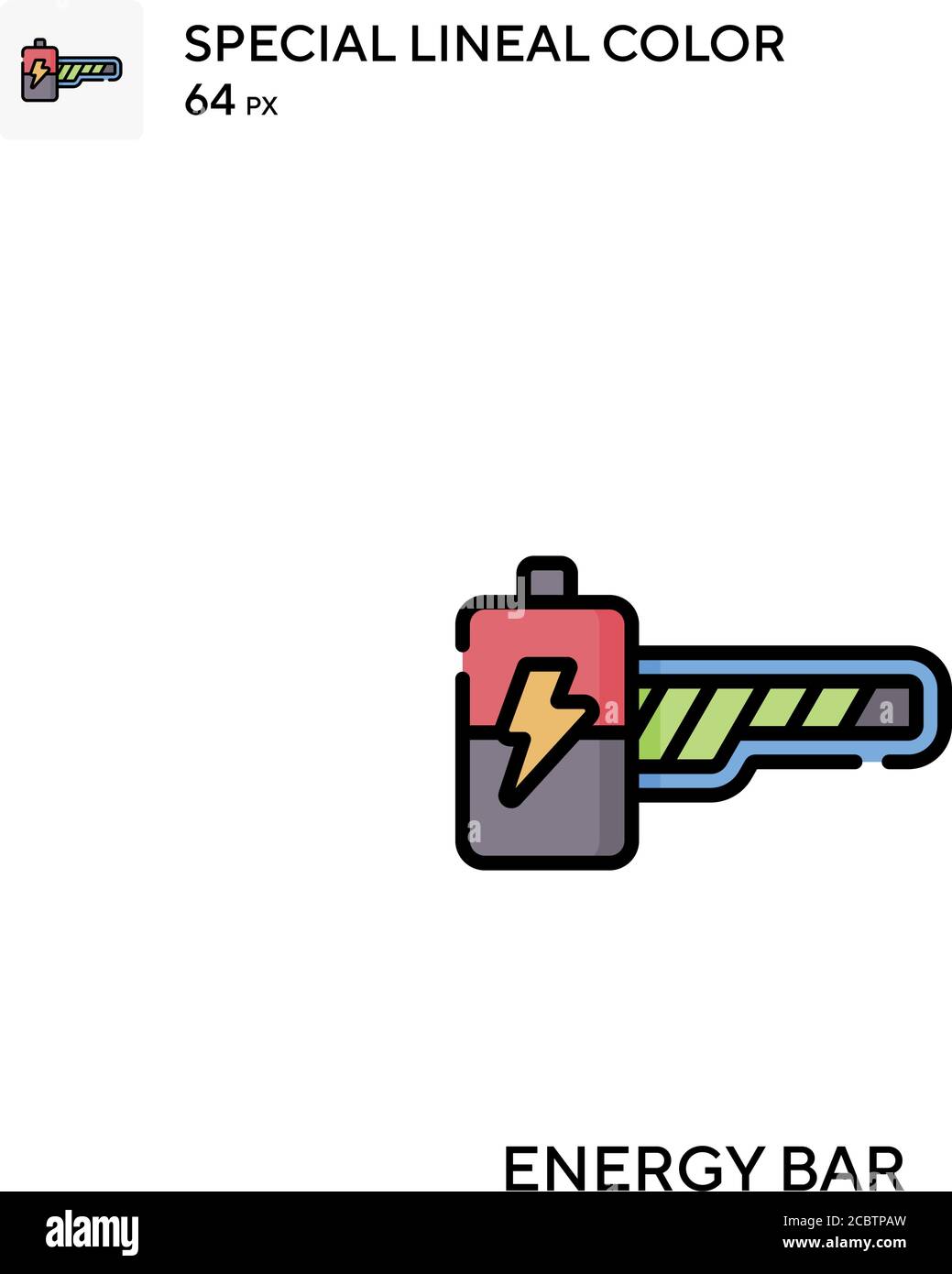 Energy bar Special lineal color vector icon. Energy bar icons for your ...