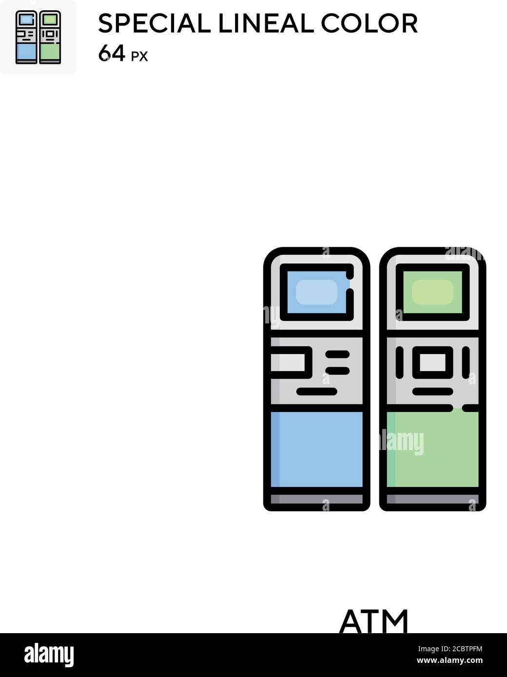Atm Special lineal color vector icon. Atm icons for your business ...