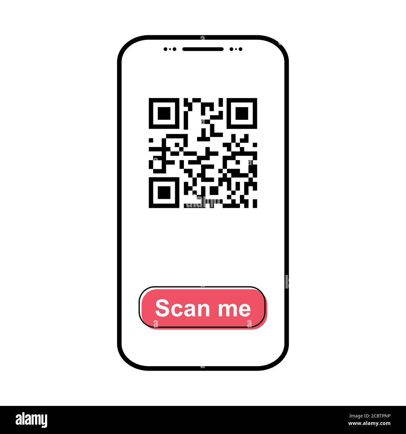 Mobil scan flat icon isolated on white background. QR code reader ...