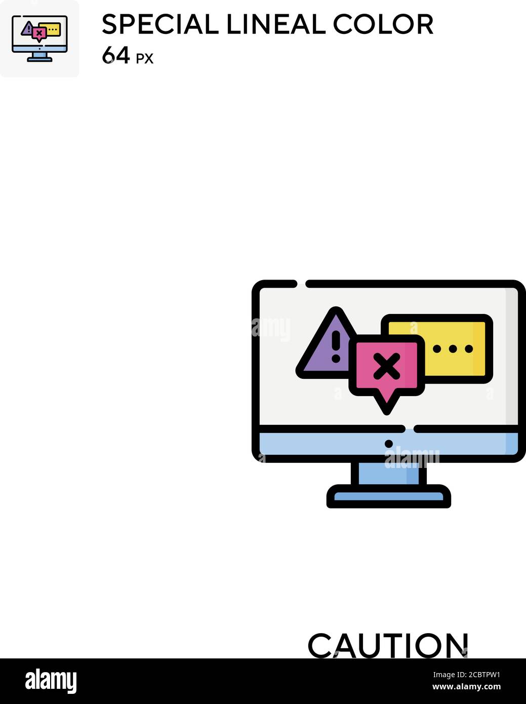 Caution Special lineal color vector icon. Caution icons for your ...