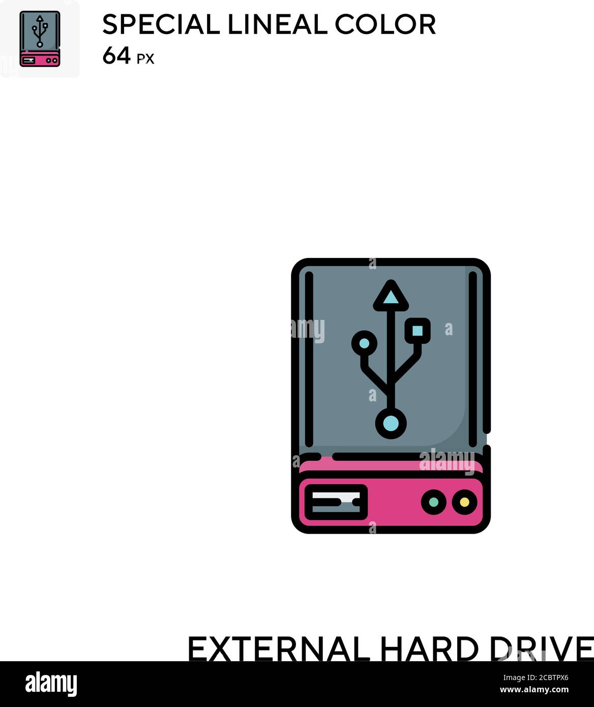 External hard drive Special lineal color vector icon. External hard ...