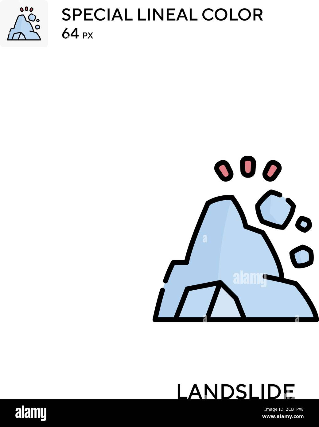 Landslide road blocked Stock Vector Images - Alamy