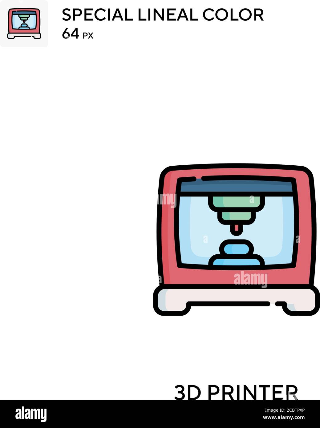 3d printer Special lineal color vector icon. 3d printer icons for your ...