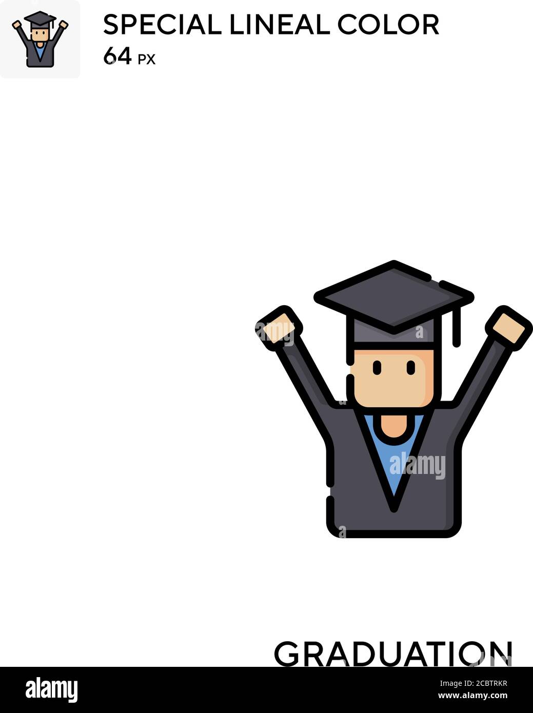 Graduation Special lineal color vector icon. Graduation icons for your ...