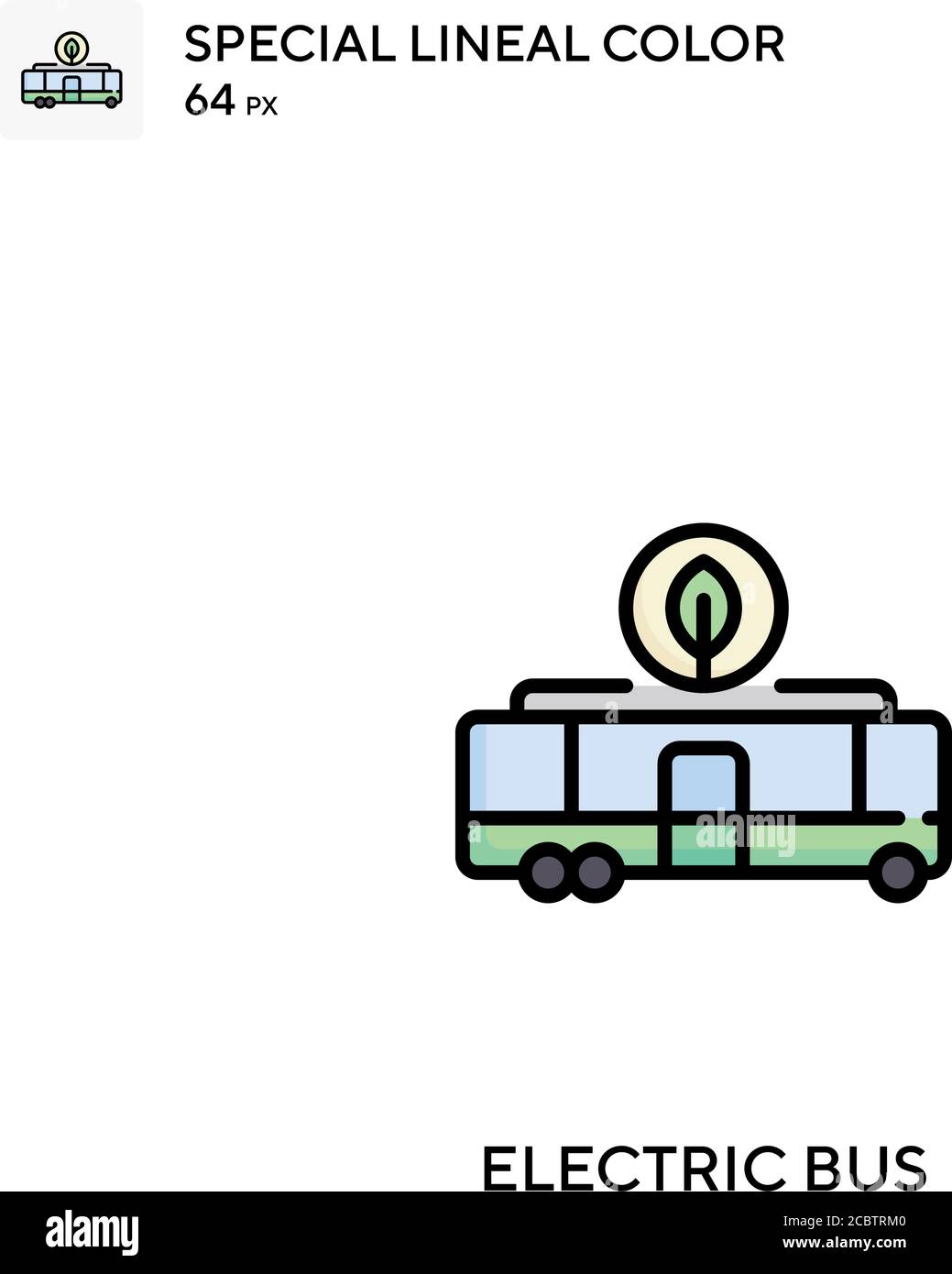 Electric bus Special lineal color vector icon. Electric bus icons for ...