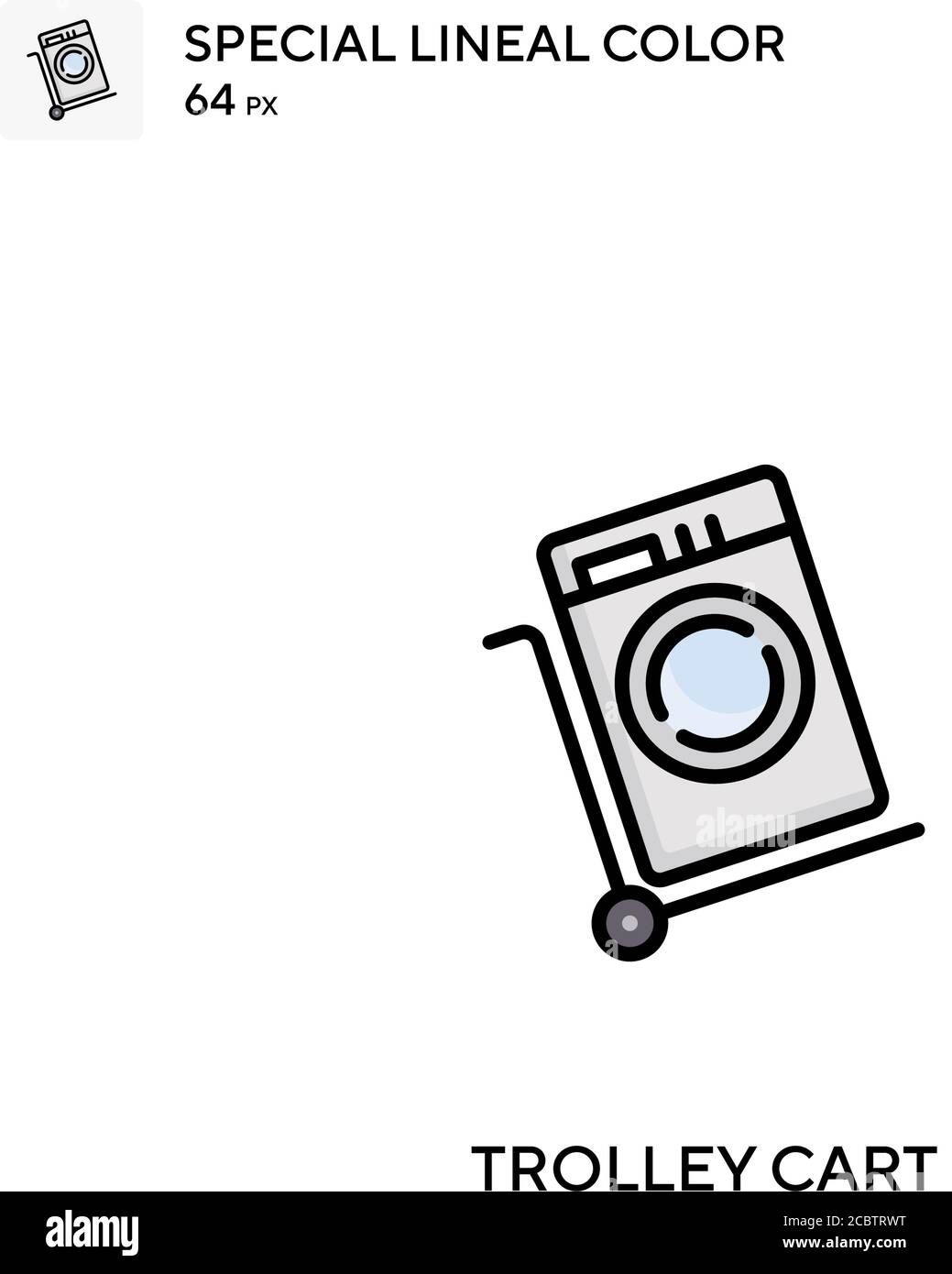 Trolley cart Special lineal color vector icon. Trolley cart icons for ...