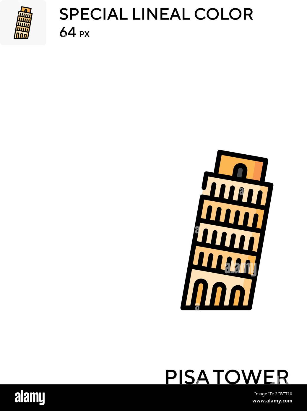 Pisa tower Special lineal color vector icon. Pisa tower icons for your ...