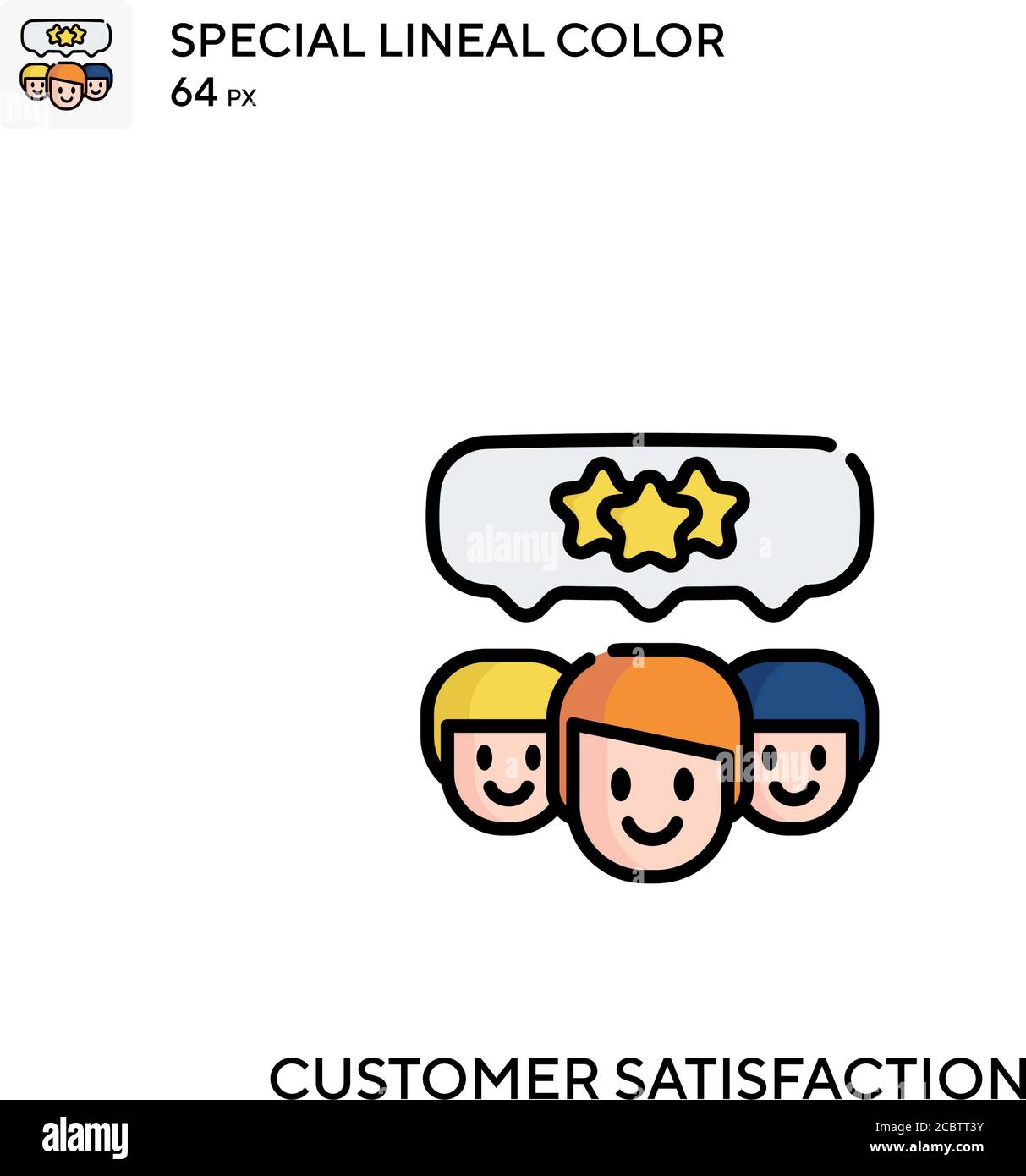 Customer satisfaction Special lineal color vector icon. Customer ...
